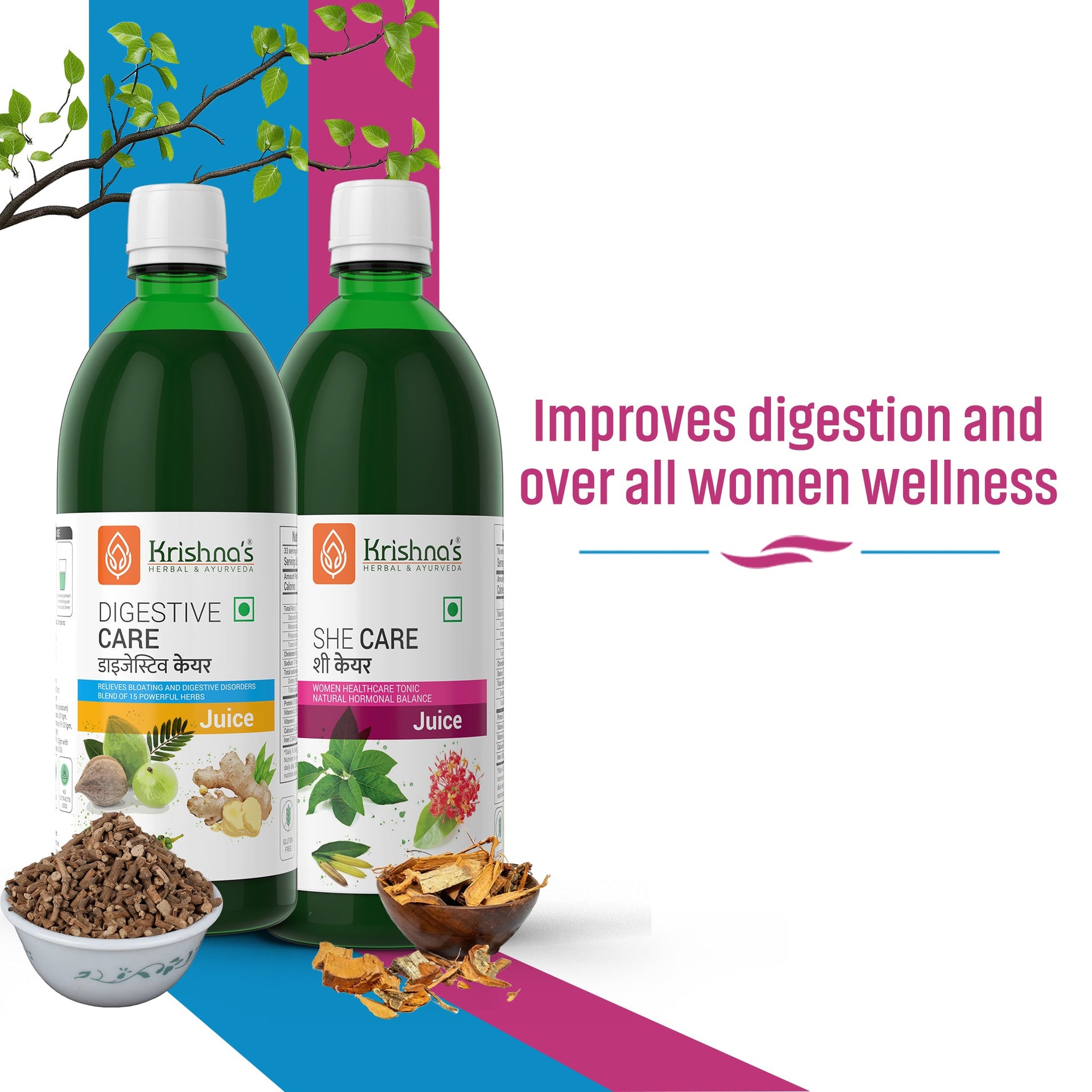 Digestive Care Juice 1000 ml | She Care Juice 1000 ml – Krishnaayurveda